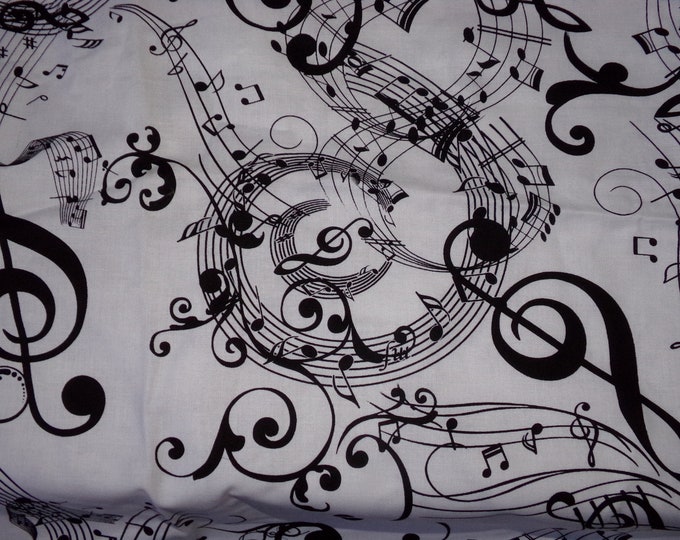 Vintage Musical Notes Fabric / Mozarts Mind Fabric / Classical Music ...