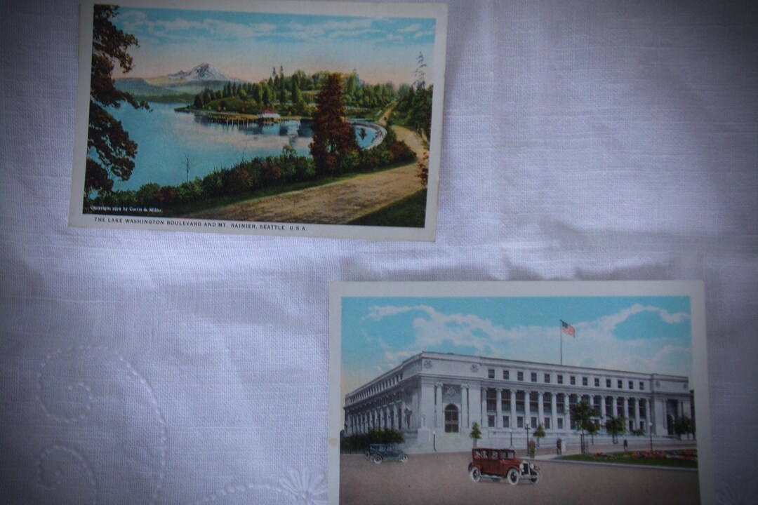 Vintage Postcards 1920s / Set of 2 Washington Postcards / Seattle ...