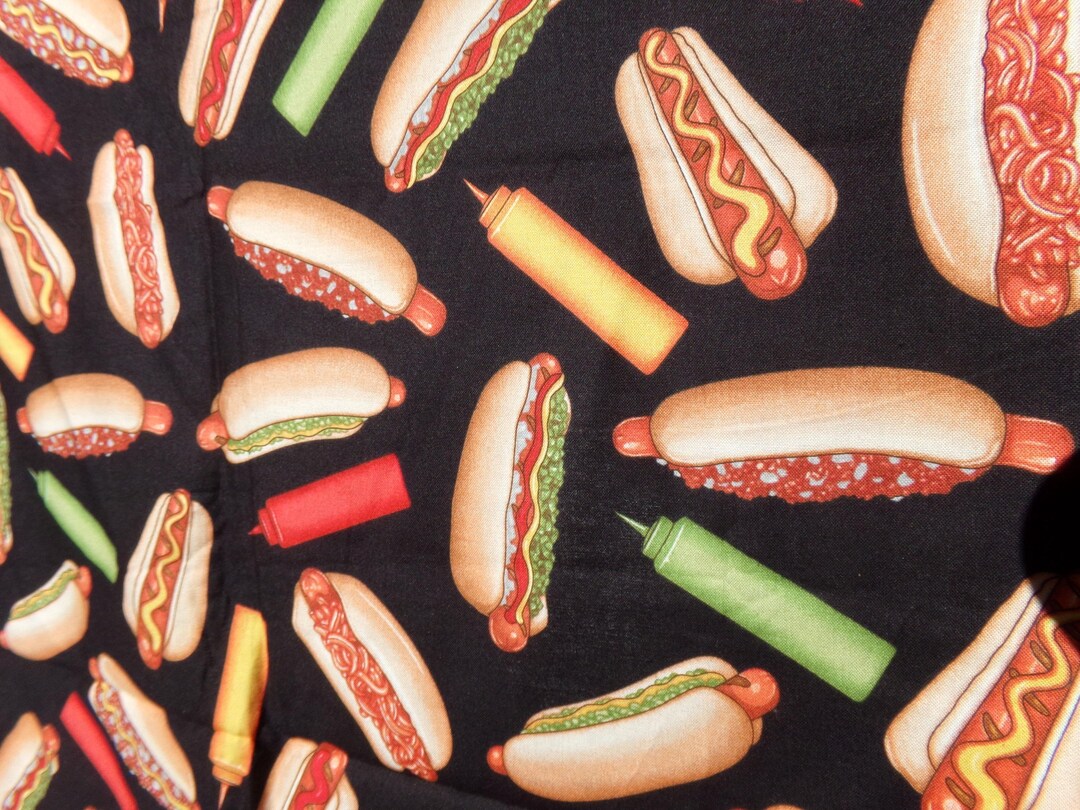 Hot Dog Fabric / Out Door Cooking Fabric / Barbq Time Fabric / Chef ...