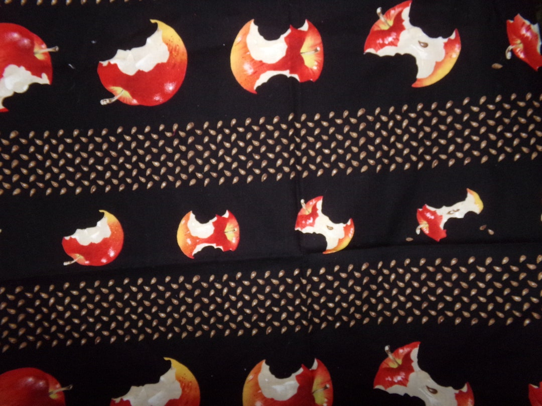Vintage Apple Fabric / Apple Core Fabric / Apple Stripe Fabric ...