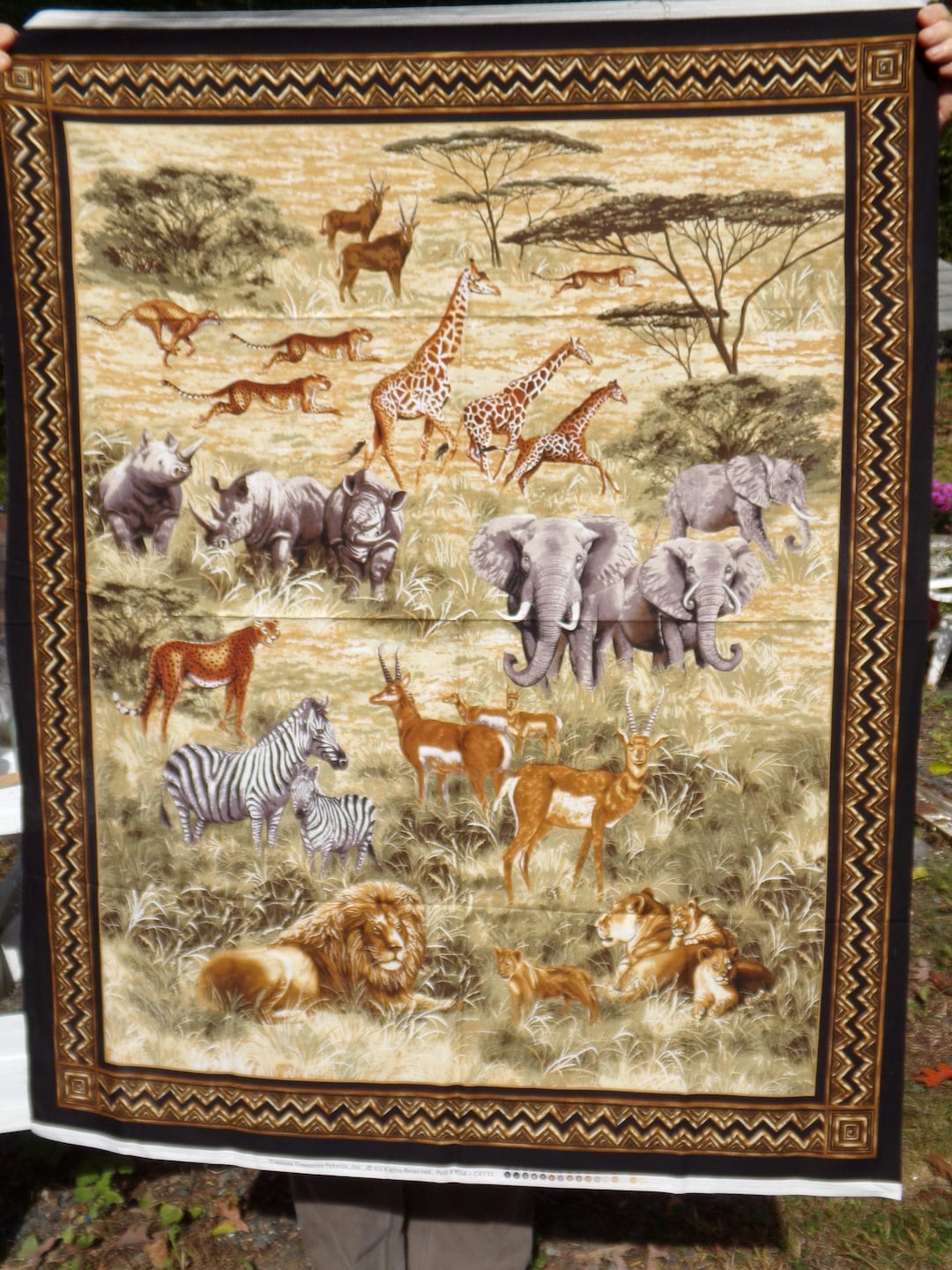 African Animal Fabric Panel / Jungle Theme Fabric / African Safari ...