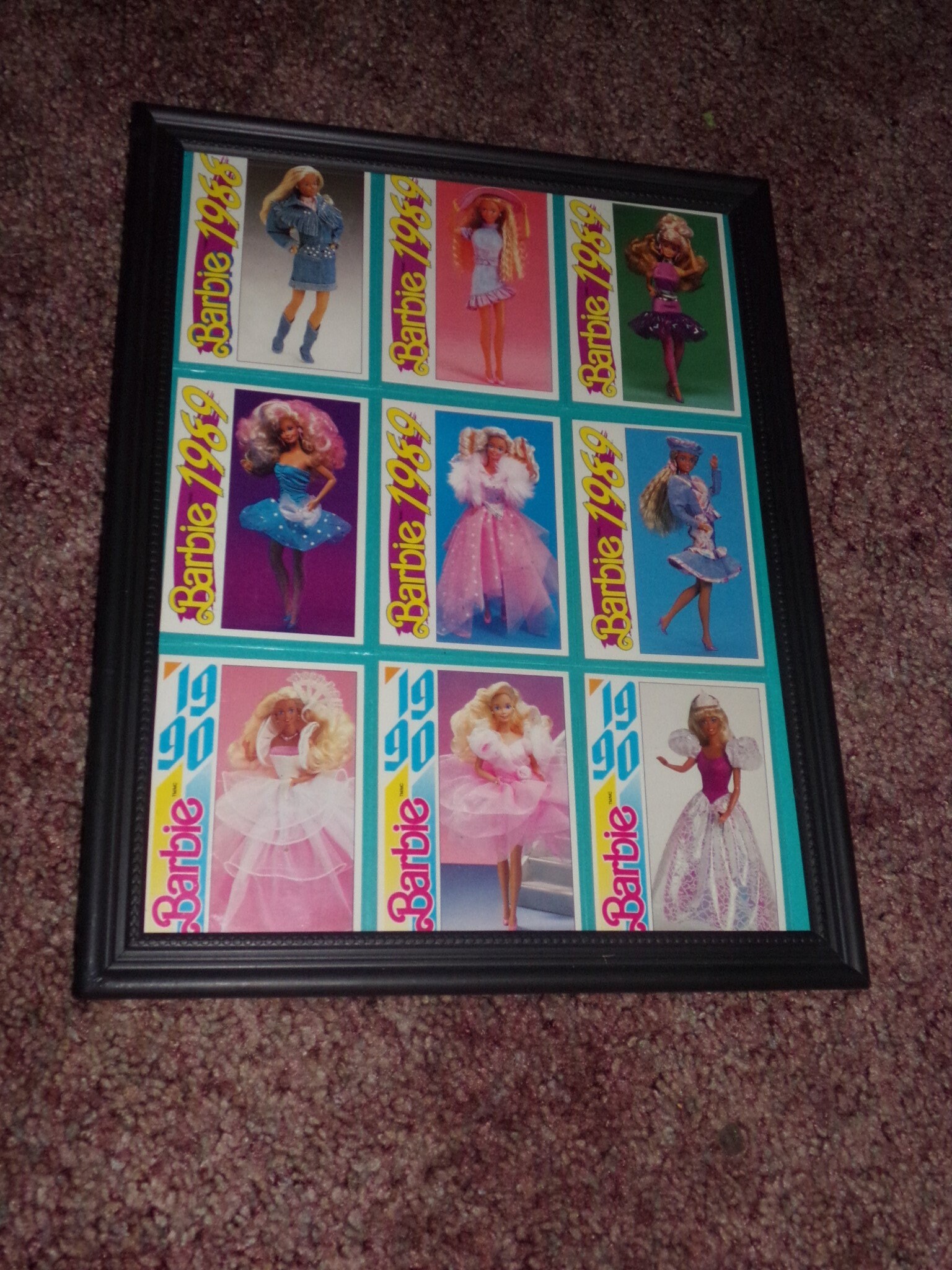 Vintage Framed Barbie Trading Cards / Themed Framed Trading Cards ...