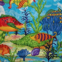Oceana Quilting Cotton Fabric: Tropical Fish Coral Reef Print - Etsy