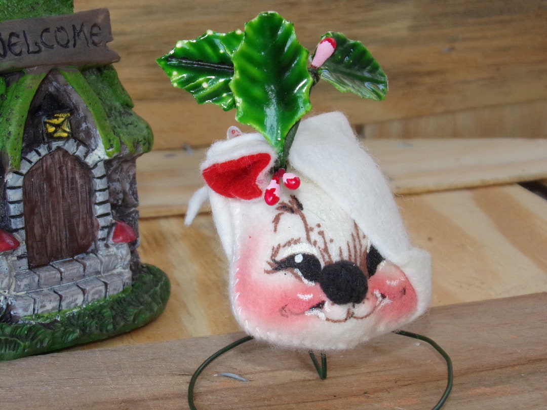 Vintage Annalee Elf Mouse Head / Christmas Elf Mouse Head Pick / Retro ...