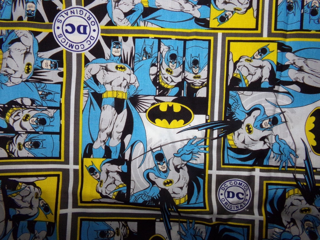 Vintage Batman Fabric / D C Comics Original Fabric / Super Hero Fabric ...