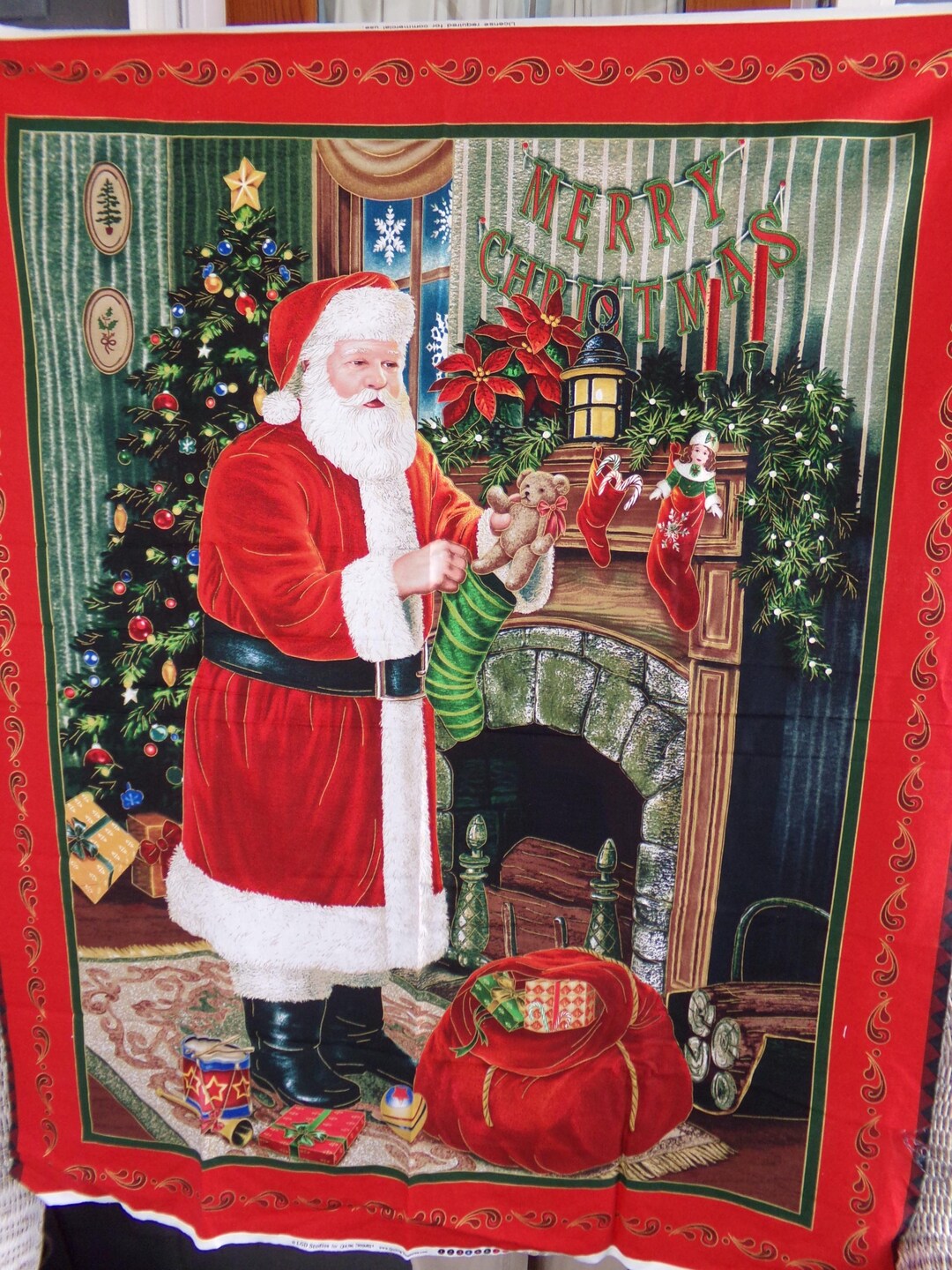 Christmas Santa Panel / Quilt Kit for Santas Christmas Fabric / Large ...