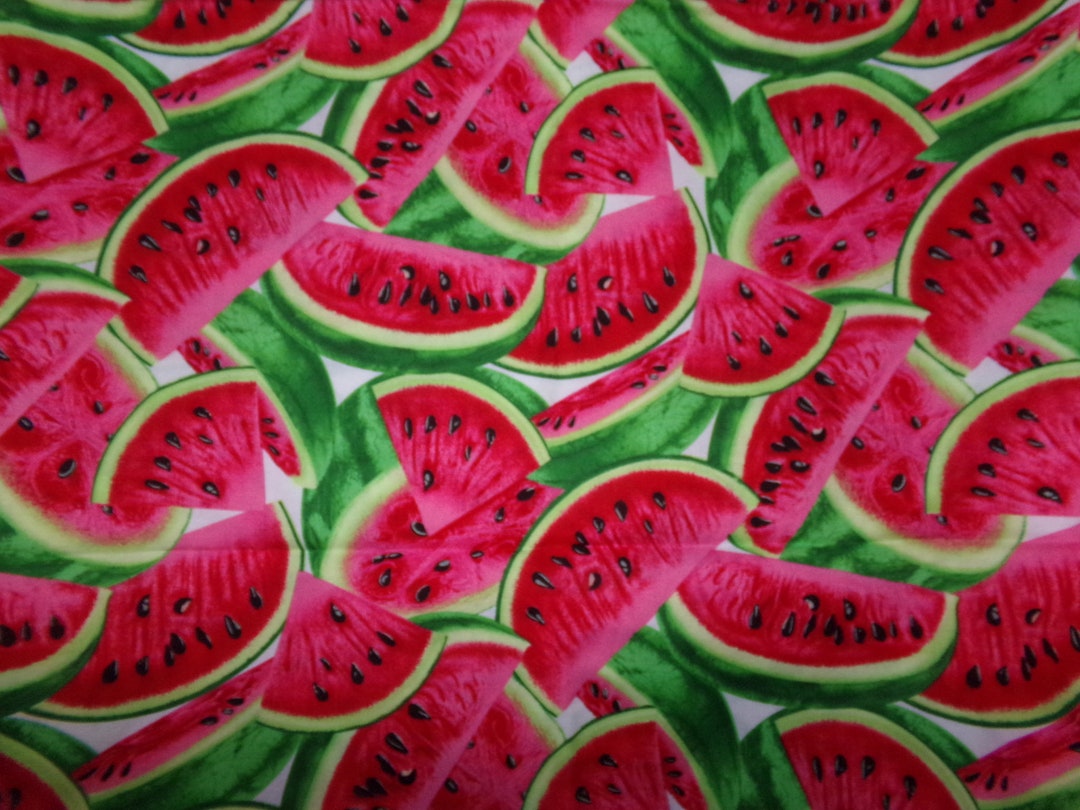 Watermelon Fabric / Summer Fun Fabric / Fruit Fabric / Picnic Fabric - Etsy