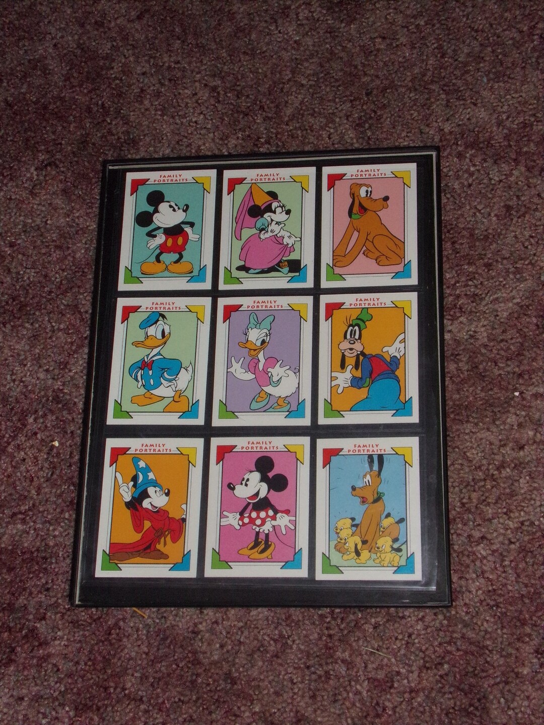 Vintage Framed Mickey Mouse Disney Cards / Childrens Room Decor ...
