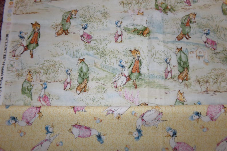 Beatrix Potter Fabric / Mother Goose Fabric / 2 Pieces of the Story ...
