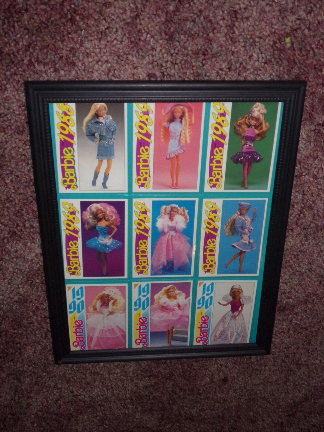 Vintage Framed Barbie Trading Cards / Themed Framed Trading Cards ...