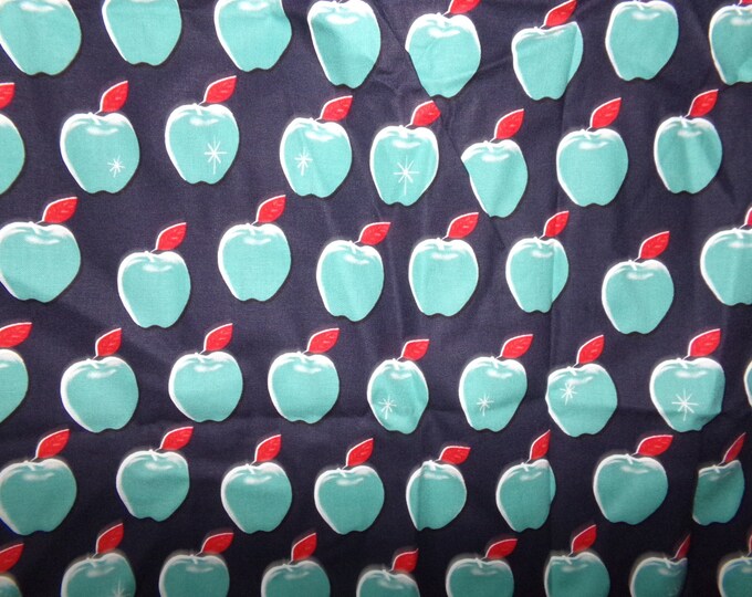 Vintage Apple Fabric for Teacher / Teal Color Apple Fabric / I Sewed ...