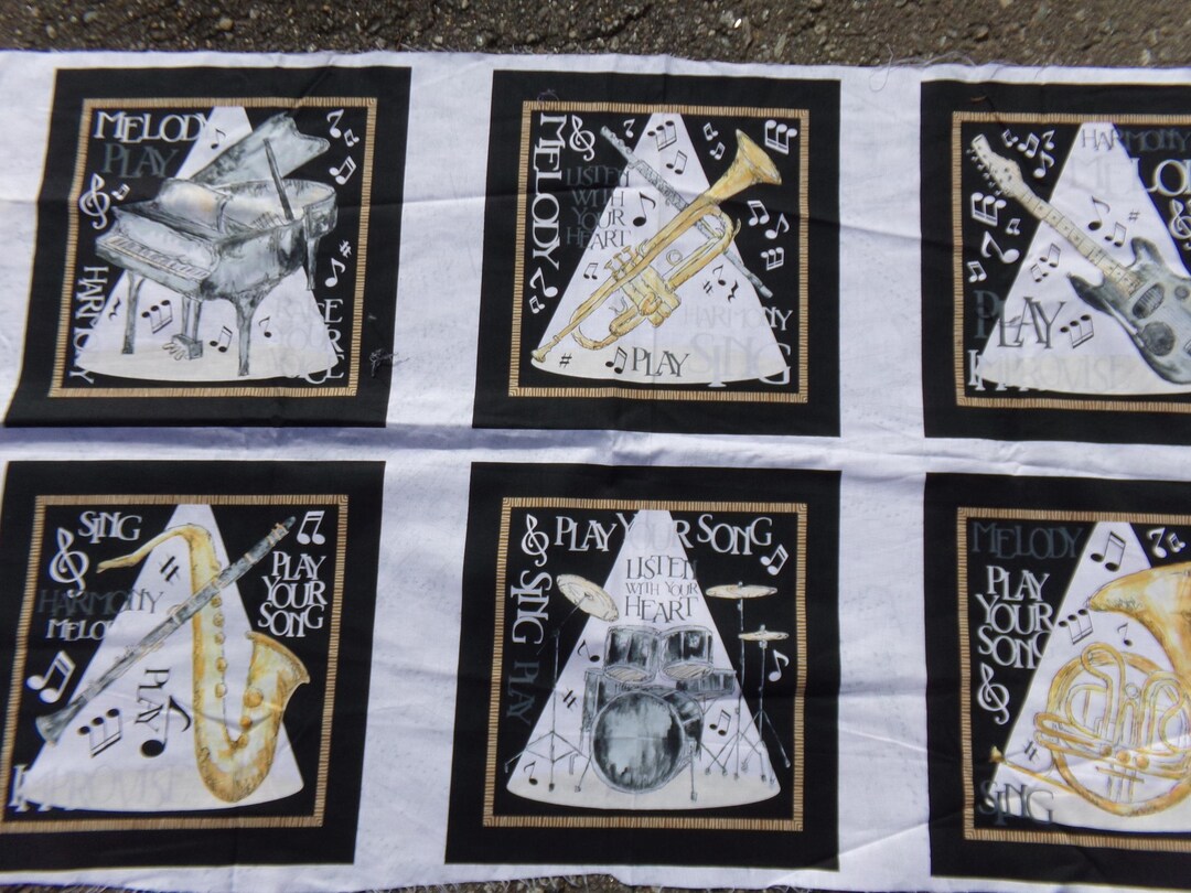 Musical Fabric / Musical Instrument Fabric Panel /concerto Fabric Panel ...