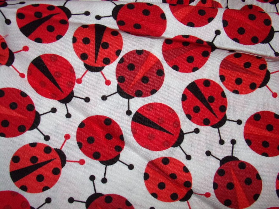 Fabric Lady Bug / End of Bolt Fabric / Bug Fabric / 100 %cotton / Red Bug Fabric / Large Lady ...