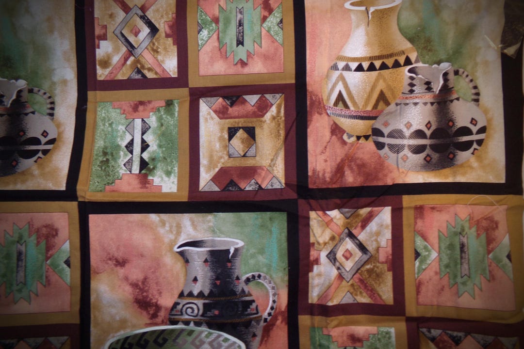 Southwestern Fabric / Santa Fe Pottery Fabric / Native American Pottery ...
