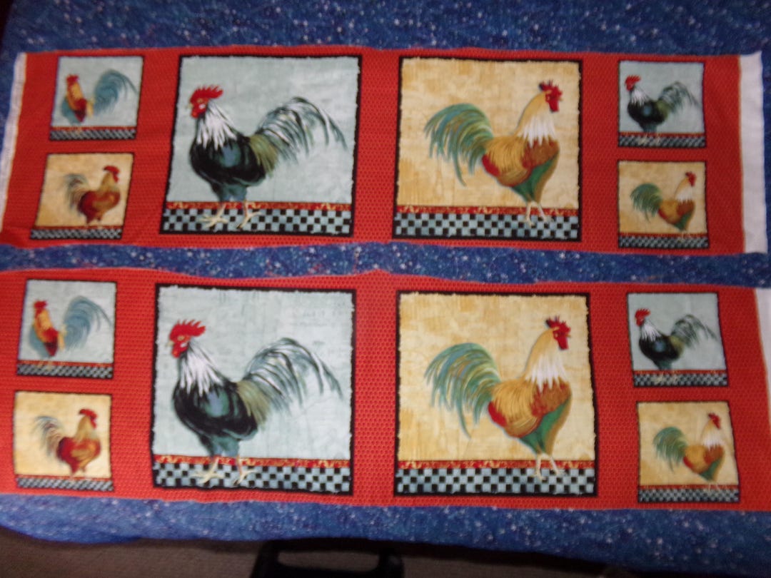 Chicken Fabric / Country Kitchen Fabric / Panels of Chicken Blocks ...