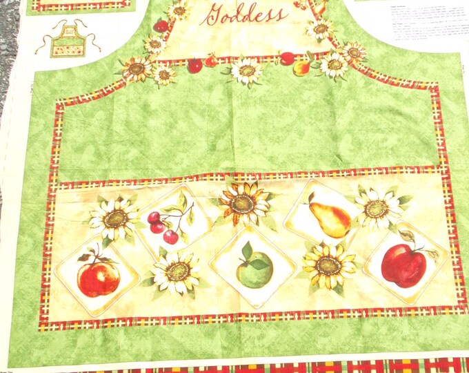 Bon Appetti Apron Fabric Panel / Harvest Time Apron Panel / Vintage ...