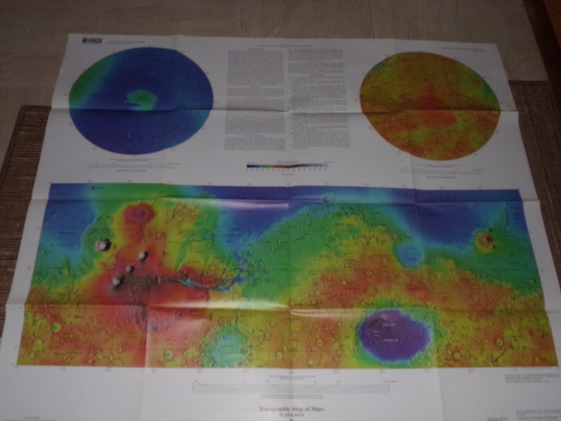 Maps of Mars / US Geologic Servey of Mars / Astronomy Maps of - Etsy