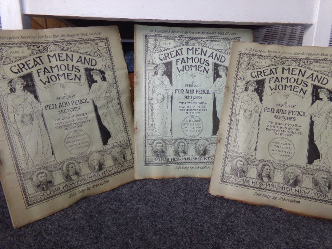 Rare 1894 Magazines / Set of 3 Great Men & Famous Women / 100 Year Old ...