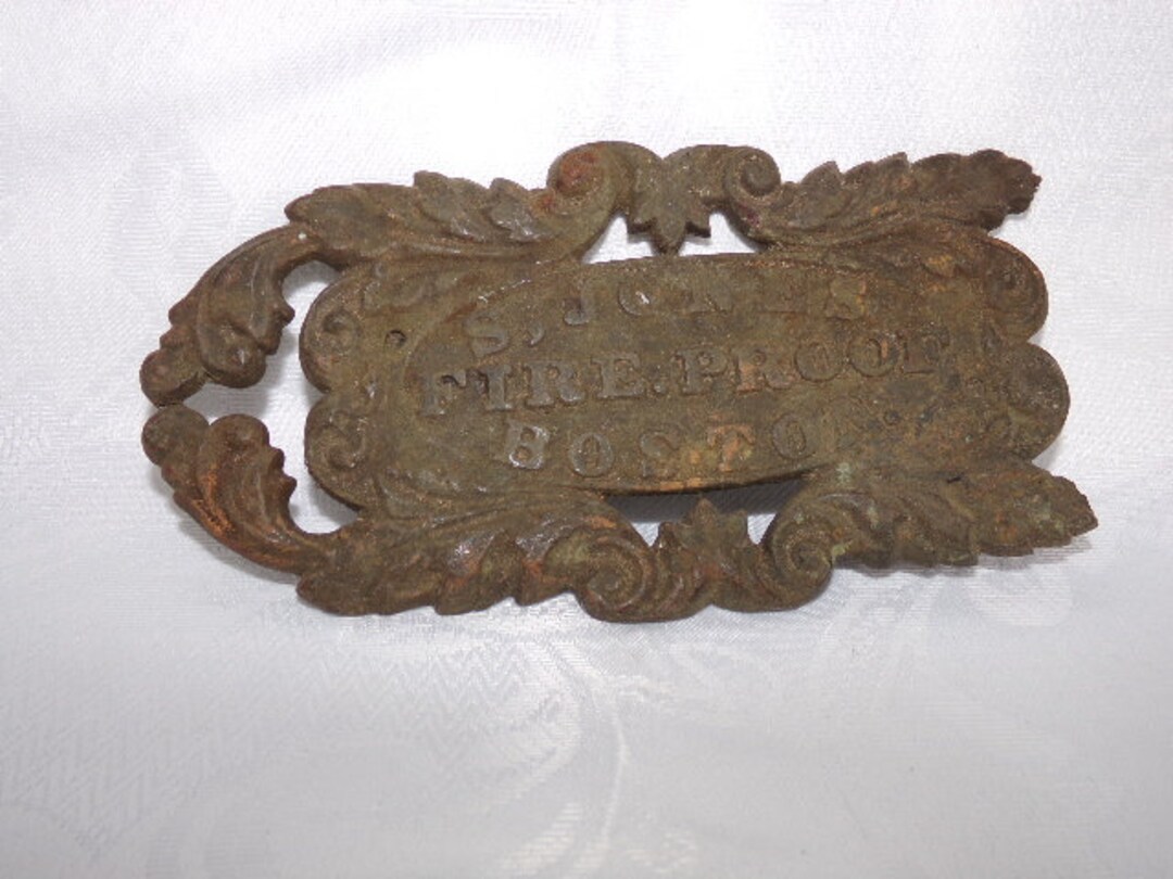 Vintage Cast Iron Name Plate / Antique Wood Stove Name Plate / Boston ...