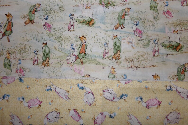 Beatrix Potter Fabric / Mother Goose Fabric / 2 Pieces of the Story ...