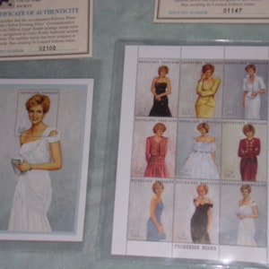 Princess Diana Commemorative Sheets of Stamps / Set of 2 Diana Stamp ...