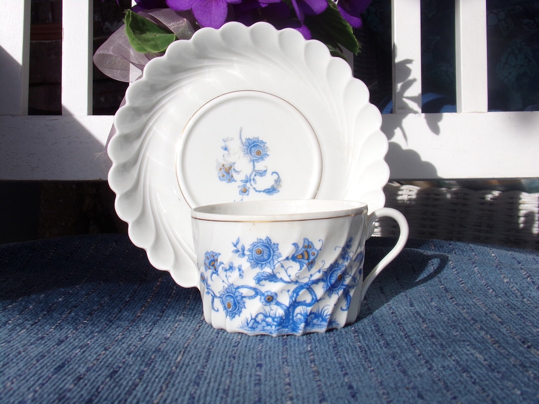 Rare Tea Cup / Limoges French Tea Cup / Vintage Embossed Swirl ...