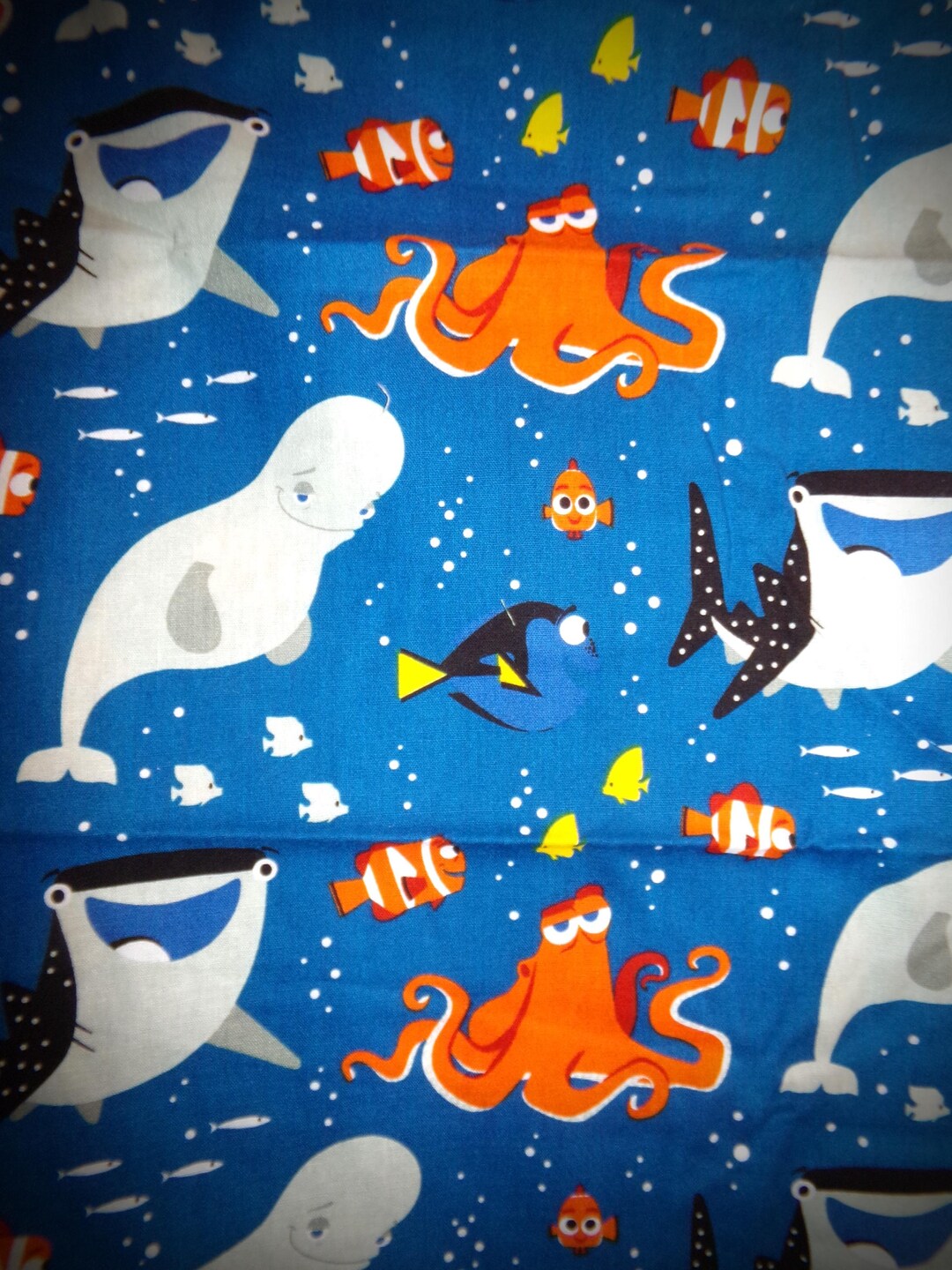 Vintage Disney Pixar Film Fabric / Dory and Friends Fabric / Finding ...