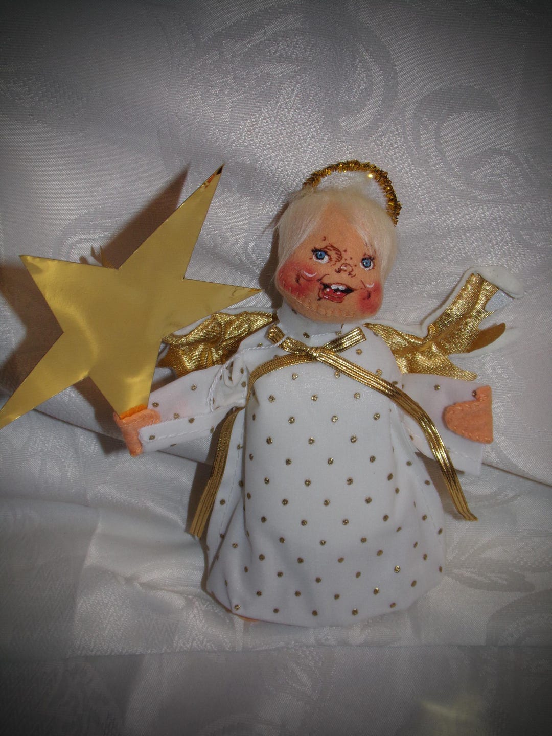 Vintage Tree Top Angel / Gold Star Tree Top Angel / 1978 Annalee Doll ...