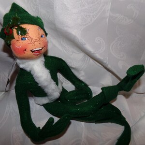 Vintage Annalee Doll Elf Green 20'' / Holiday Decor Elf / Large Green ...