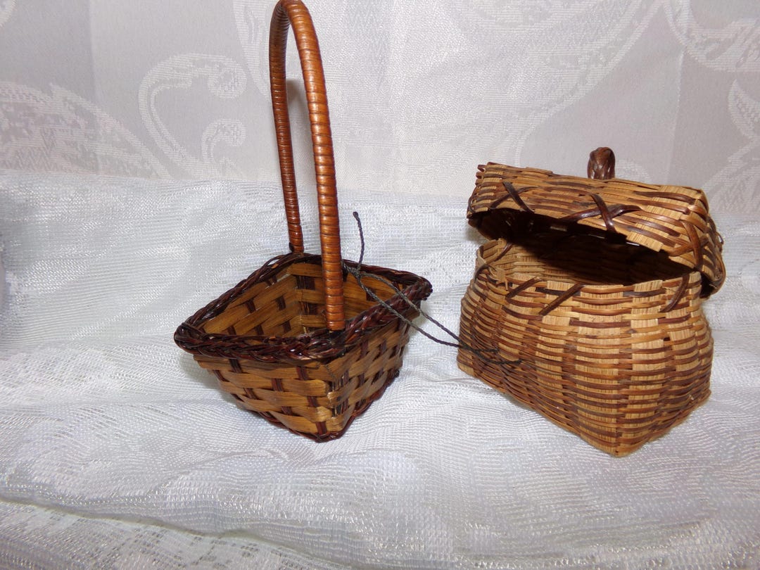 Miniature Hand Made Baskets /set of 2 Baskets / Hand Woven Mini Baskets ...