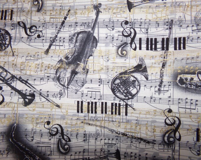 Jazz Musical Fabric / Musical Instruments Fabric / Music Teacher Fabric ...
