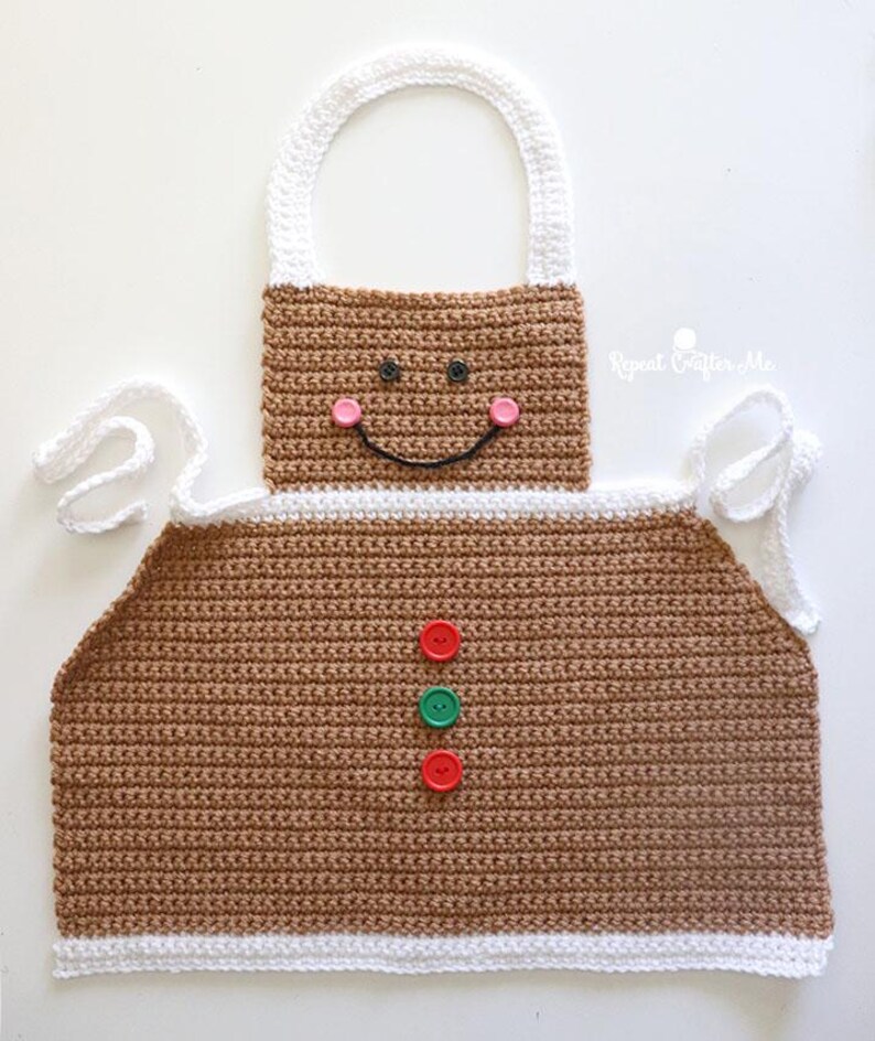 Kids Crochet Christmas Aprons Pattern - Gingerbread, Snowman, Santa ...