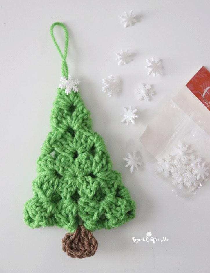 Crochet Granny Square Evergreen Trees Pattern - Christmas Ornament ...