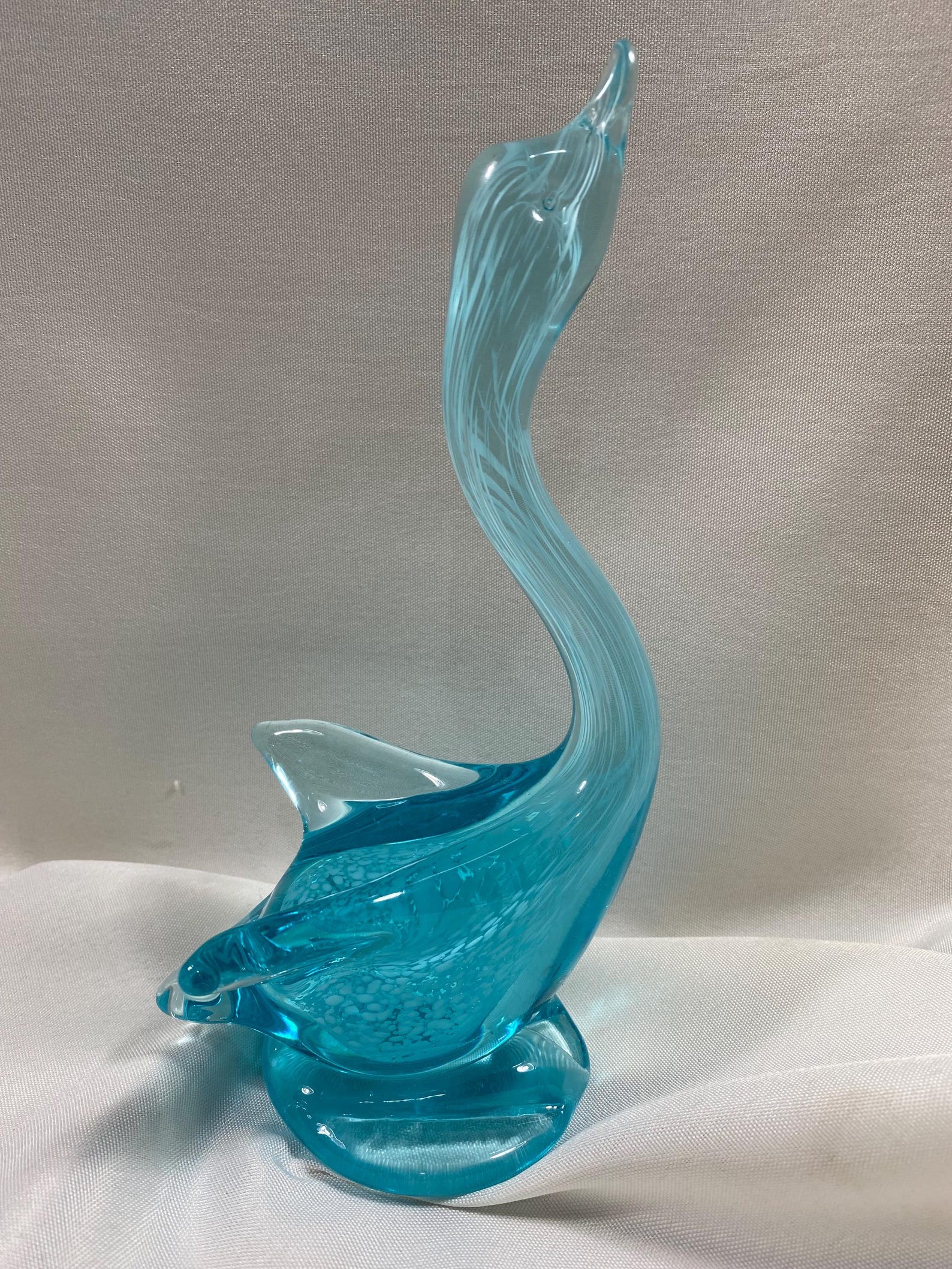 Vintage Handblown Turquoise-blue Glass Swan Figurine by Altaglass Co ...