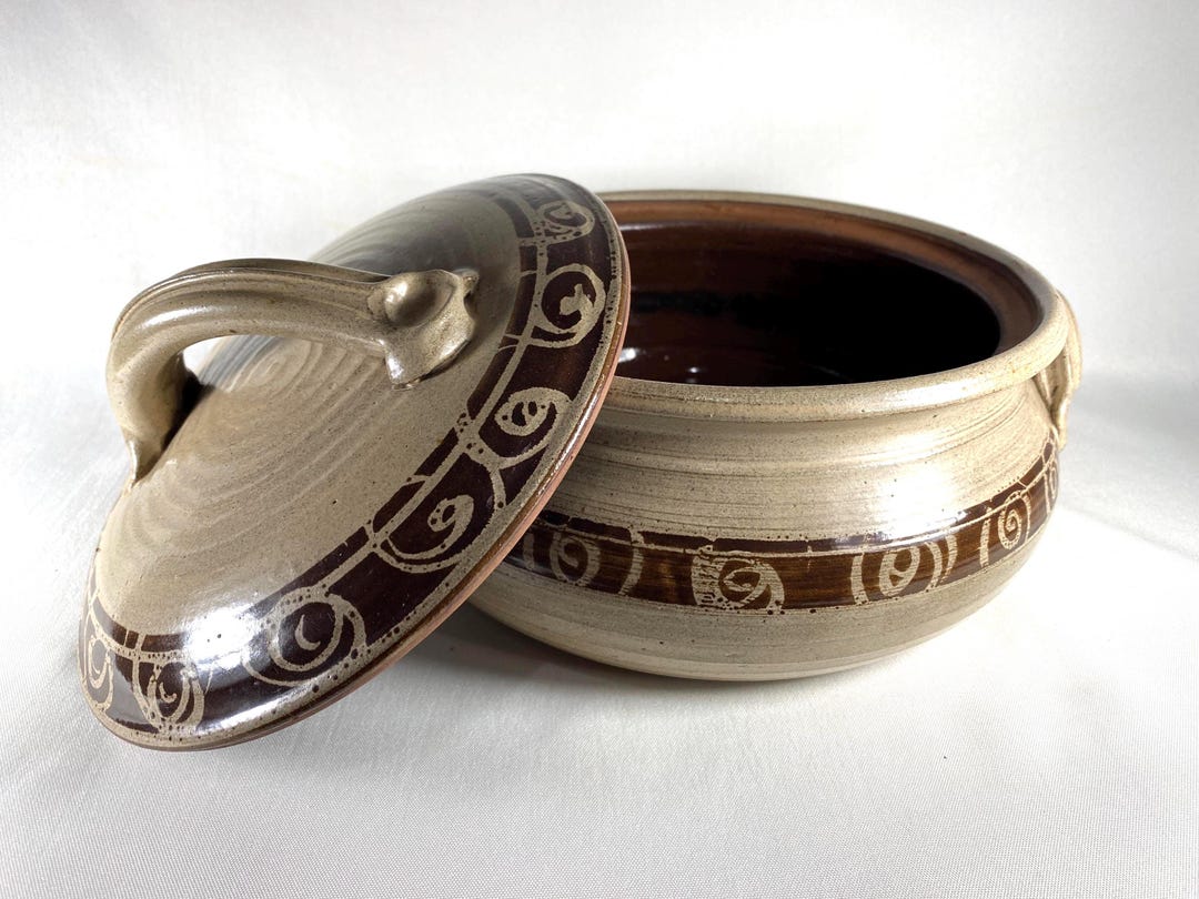 Handmade Pottery Casserole Dish: Hawaii Earthenware, Hand-painted ...