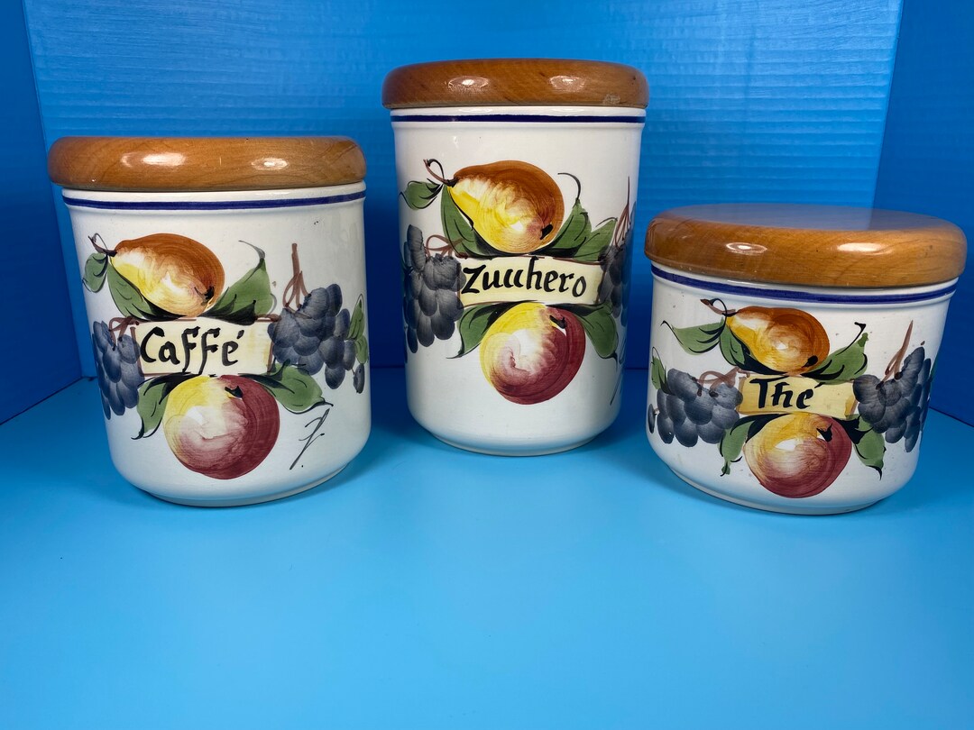 LCM Vintage Italian Canister Set Ceramic Stamped Capodimonte,artist ...