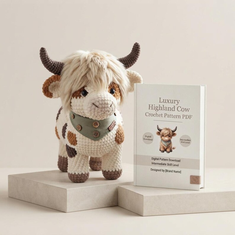 Luxury Highland Cow Crochet Pattern PDF | Fluffy Highland Cattle ...