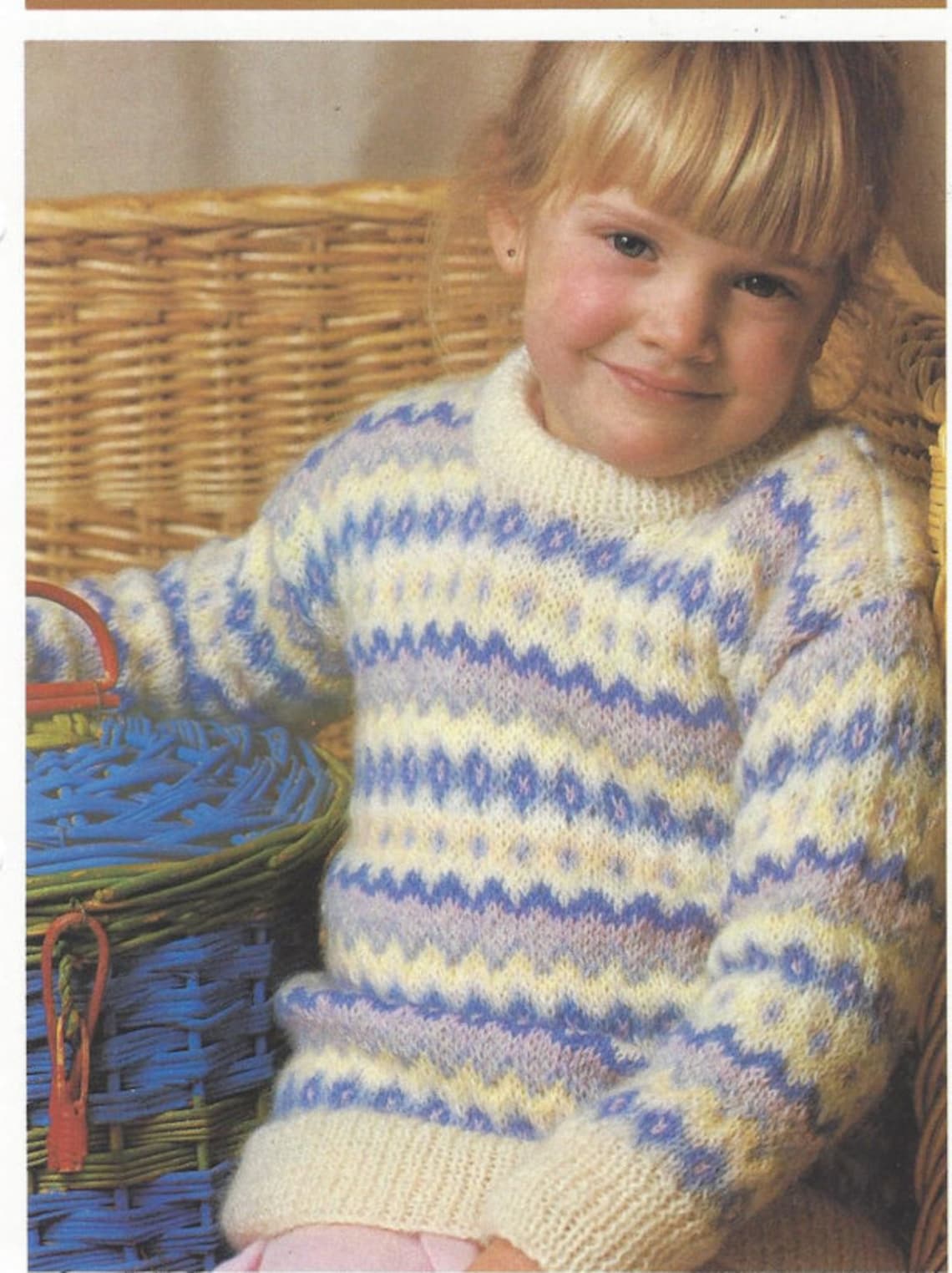 Girls Fair Isle Sweater Pattern Digital Knitting Pattern Instant ...