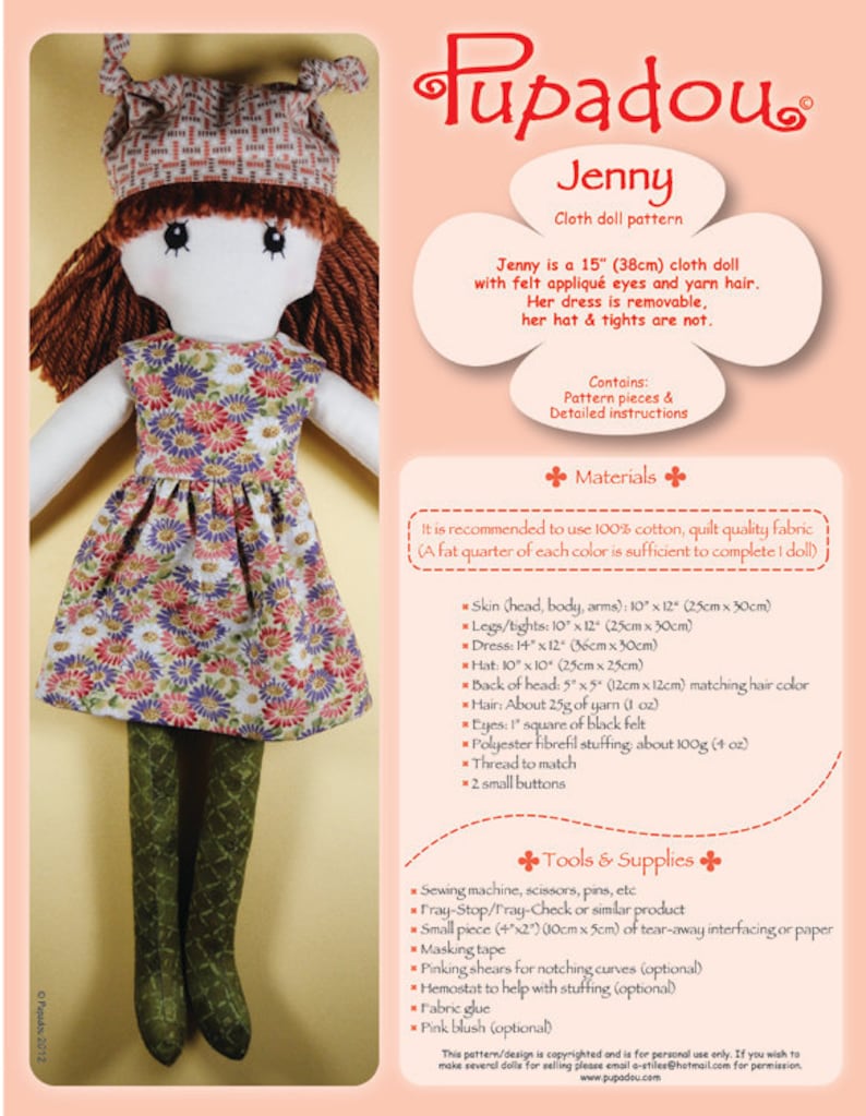 Cloth Doll Rag Doll Pdf Pattern With Detailed Instructions - Etsy