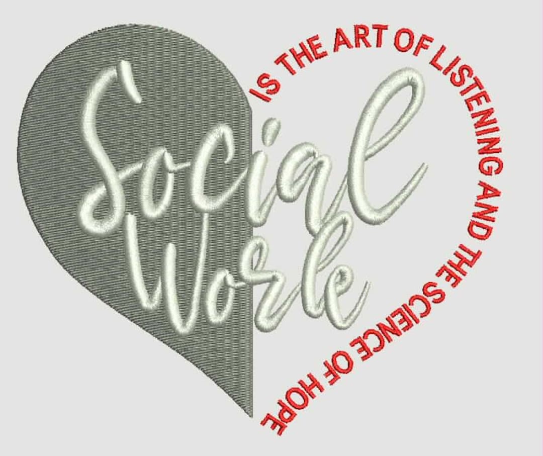 Social Work Heart Embroidery Design |multiple Formats| Instant Download ...
