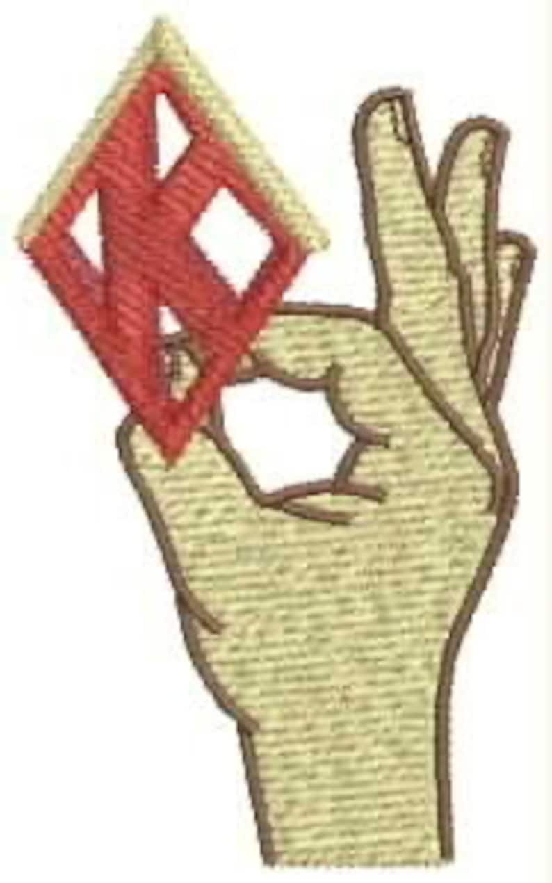 K Hand Sign Embroidery Design 6 Formats INCLUDED - Etsy