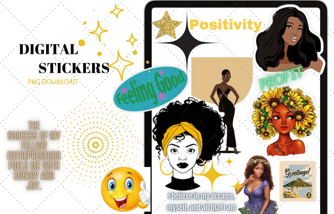 Business Affirmation Sticker- Digital Stickers | Sticker Pack | African ...
