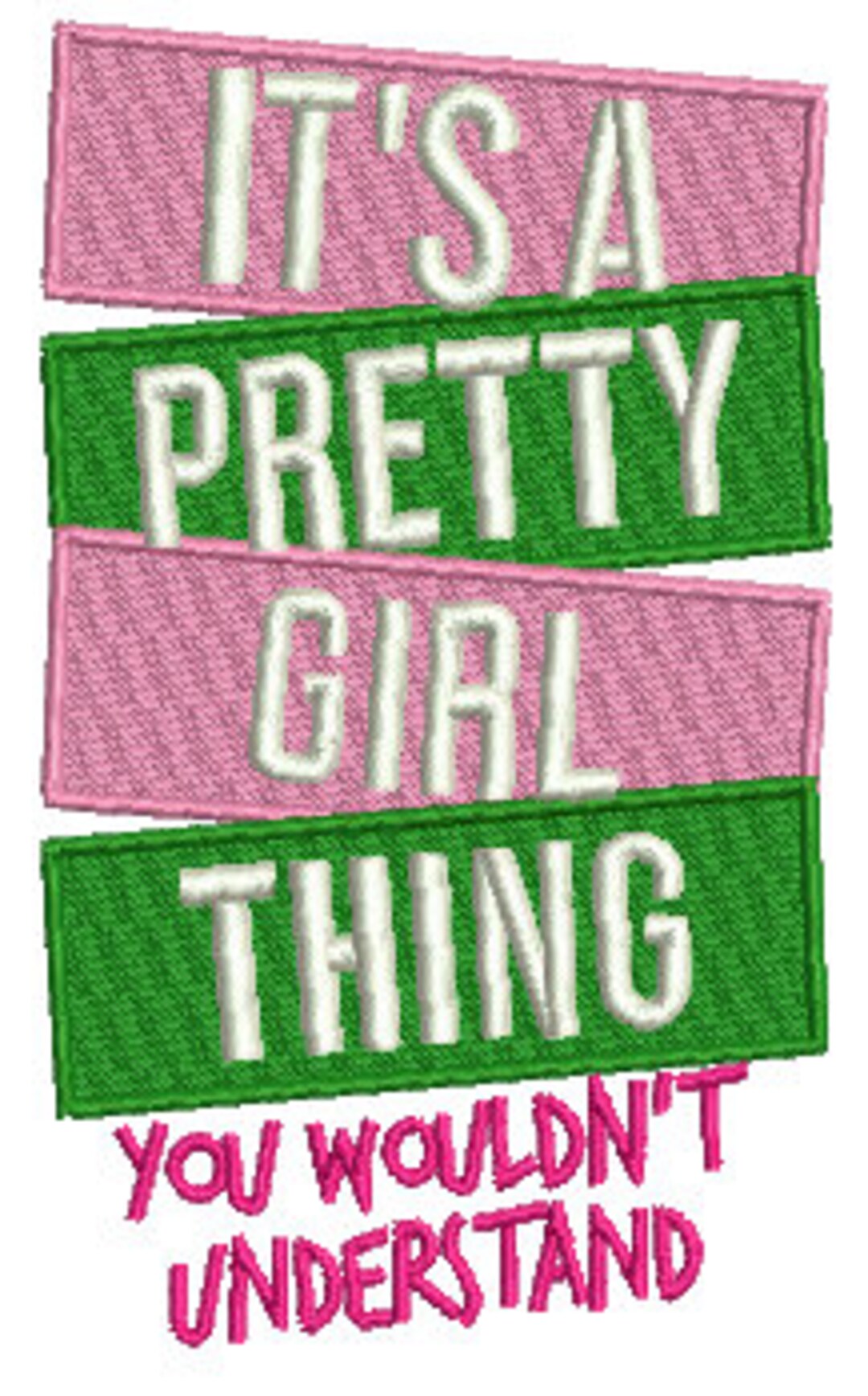 Pretty Girl Thing Embroidery Design | Multiple Formats - Etsy