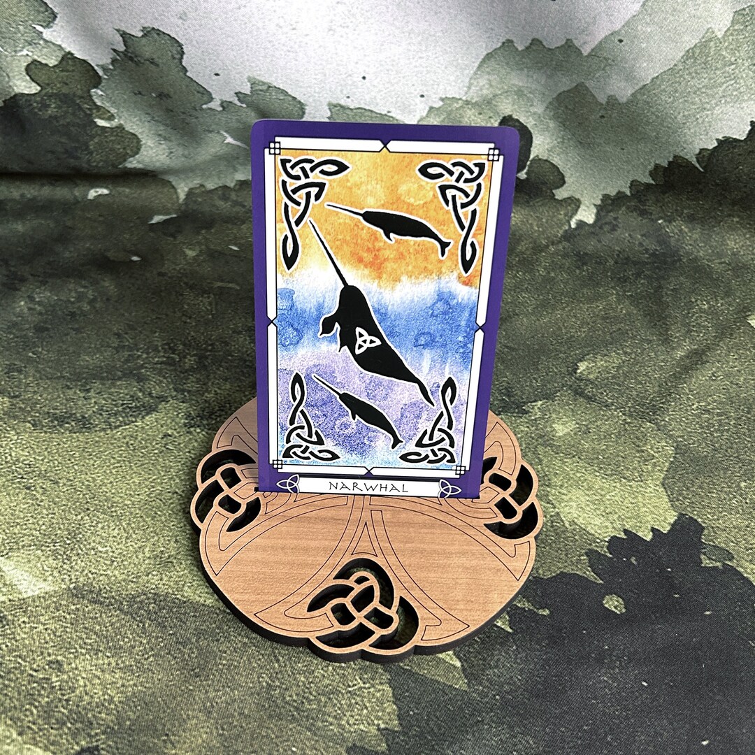 Single Tarot Oracle Card Display Stand Laser Cut Engraved Wooden Celtic ...
