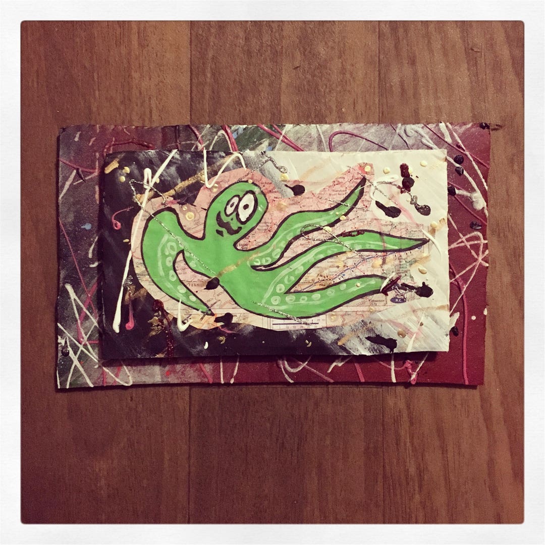 Octo-splat, #2- Original Mixed-media Art - Etsy
