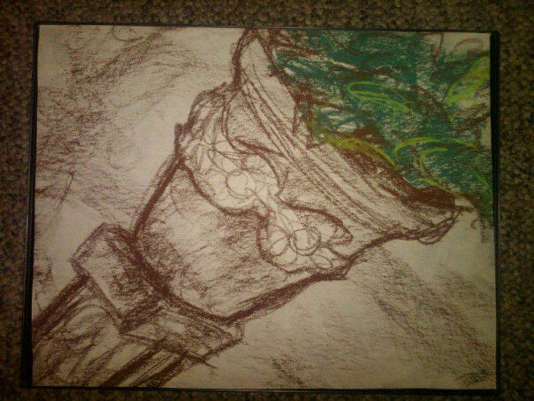 Topiary- Original Framed Pastel Drawing - Etsy