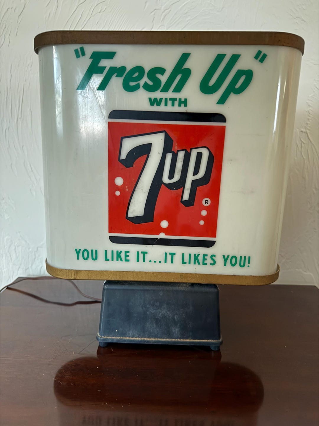 Vintage 7-up, Lamp Rotating Advertising Sign Light up Working - Etsy