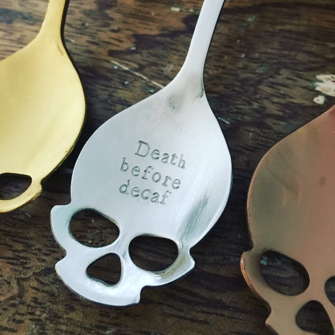 Hand Stamped Stainless Steel SKULL Spoon / Skull Spoon / Skeleton Spoon ...