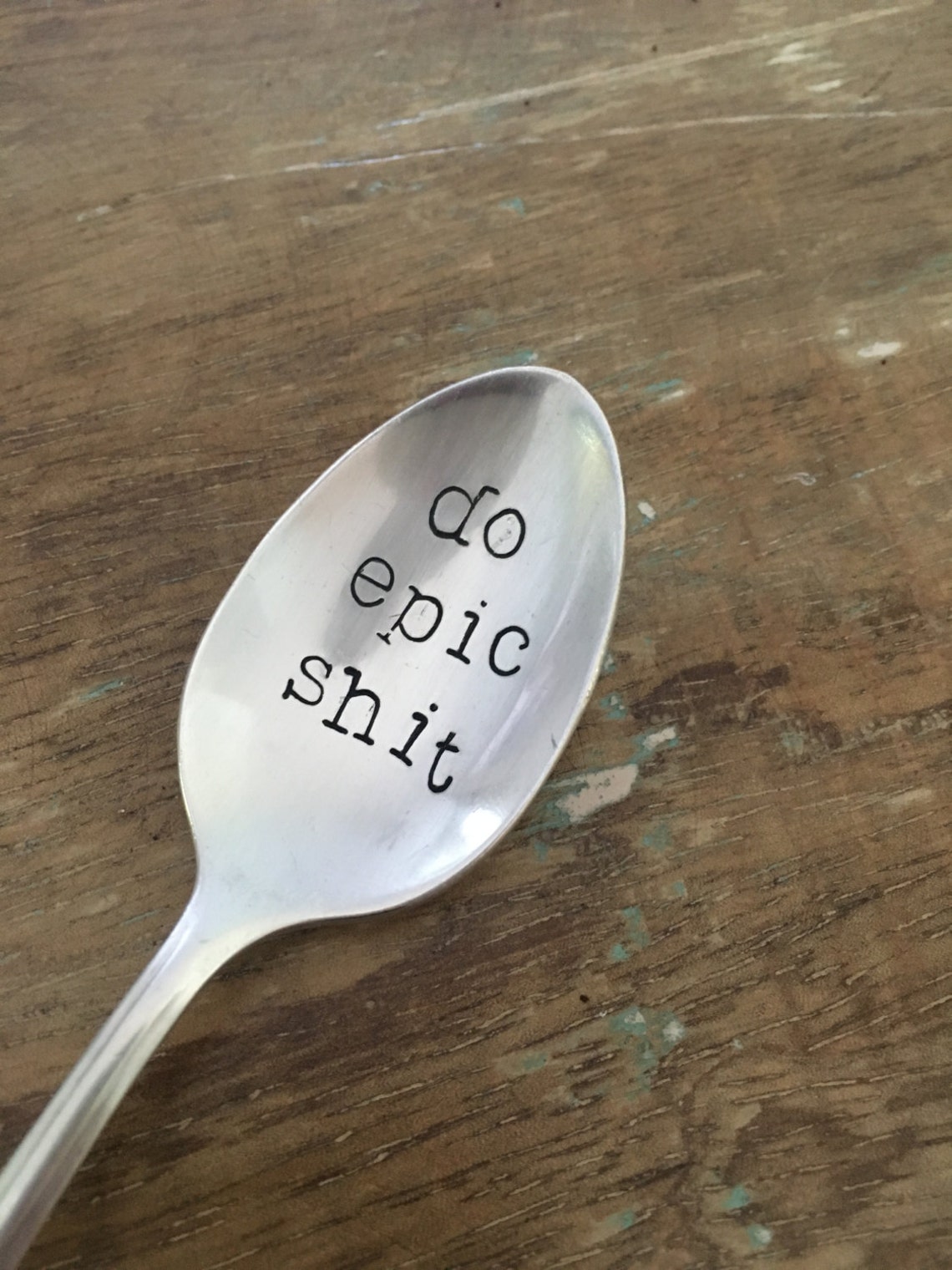 Hand Stamped do Epic Shit Spoon Vintage Spoon - Etsy