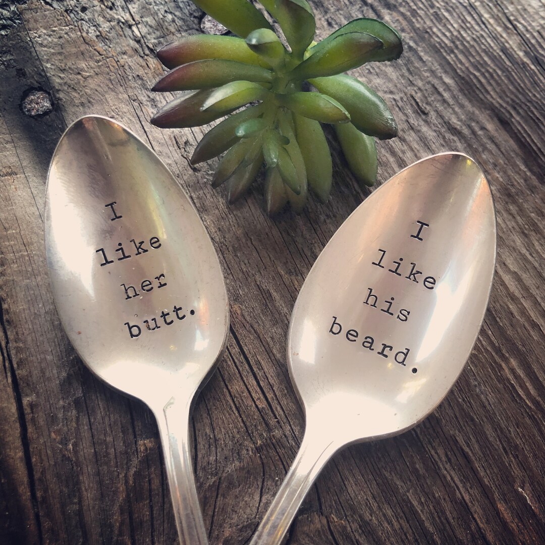 Hand Stamped Vintage Spoon Set – Funny Anniversary Gift - Etsy